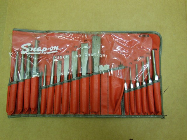 Snap-on 18pc Gage Punch and Chisel Set Ppc-200-k in Kit Bag Incomplete ...