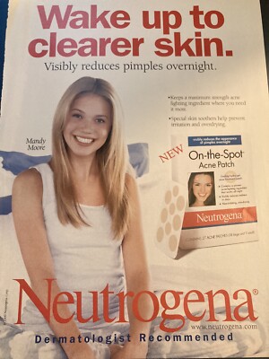 1999 Print Ad Of Mandy Moore For Neutrogena Acne Patch | eBay
