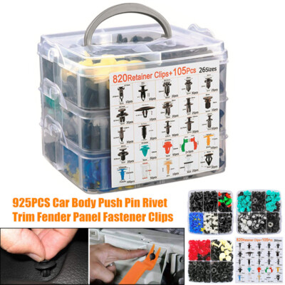 925PCS Car Body Push Pin Rivet Door Trim Panel Fastener Clip Moulding ...