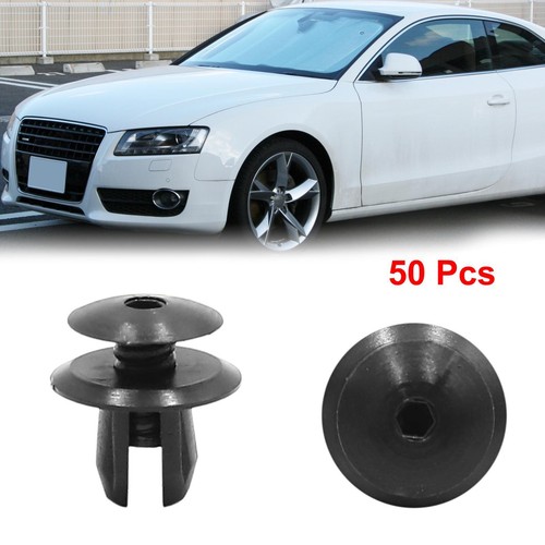 50pcs 10mm Rivets plastique noir bouclier clips fixation d'aile pour ...