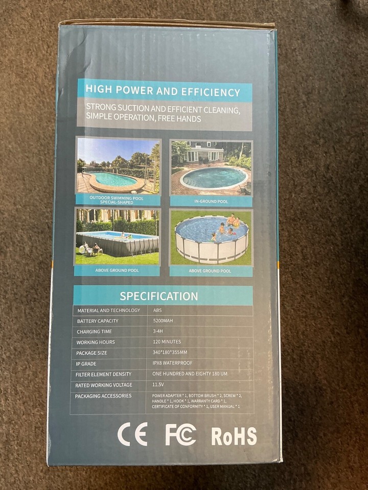 Cordless Pool Cleaner PZO-18 | eBay