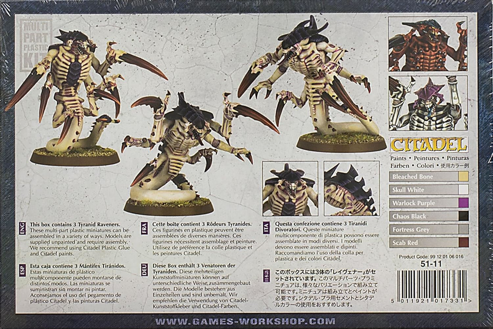 Tyranids Raveners Box Plastic Warhammer 40k 3 Models by Games Workshop ...