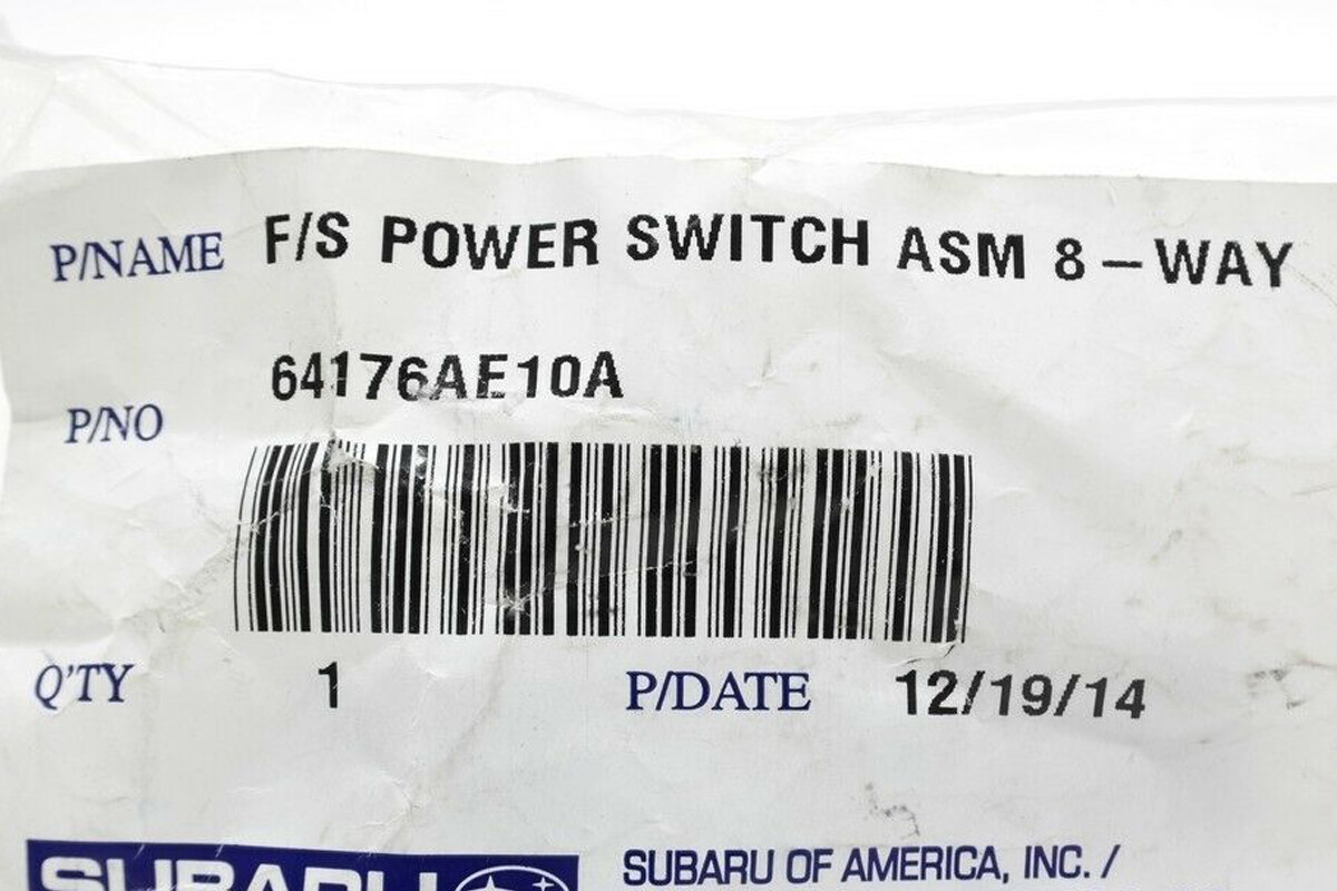 2001-2009 Subaru Driver Side Power Seat Switch Legacy Outback OEM NEW ...