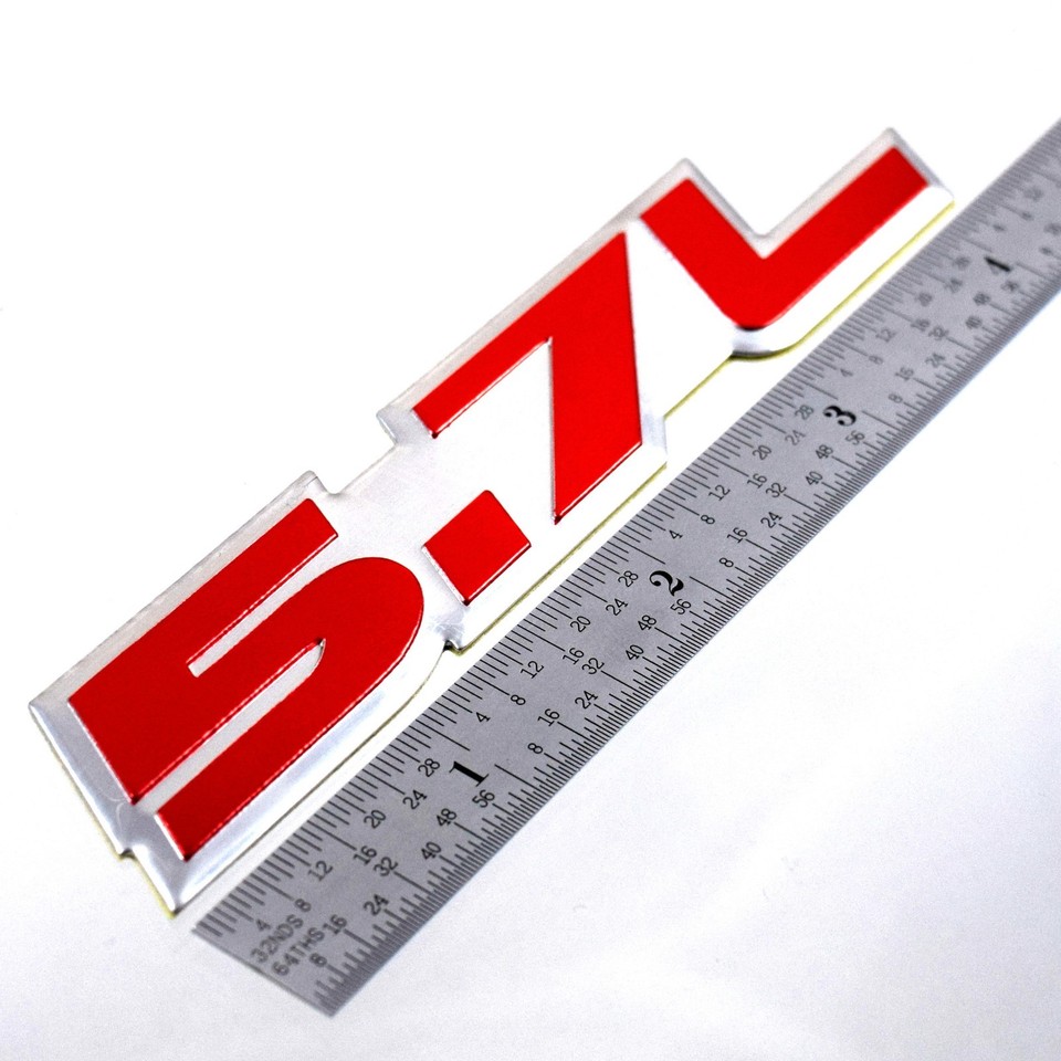 1x Red 5.7L Engine Emblems Badge For Chevy GM SBC 5.7L V8 350 LS1 LS6 ...