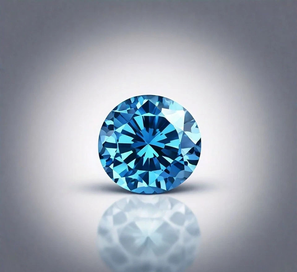 Natural Blue Color Lab Grown 5.00 Ct Round Cut Loose CVD Diamond VVS1 ...