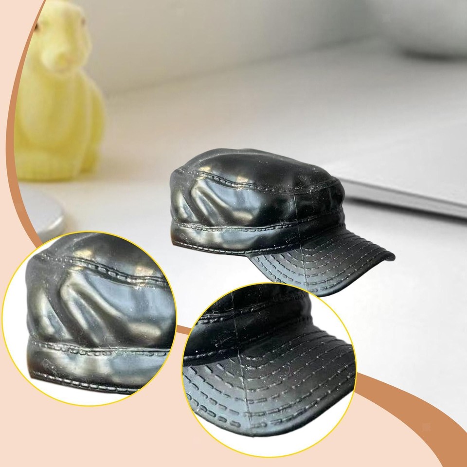 1/6 Action Figure Hat Black Rubber Small Cap Model Doll Prop for 12 ...