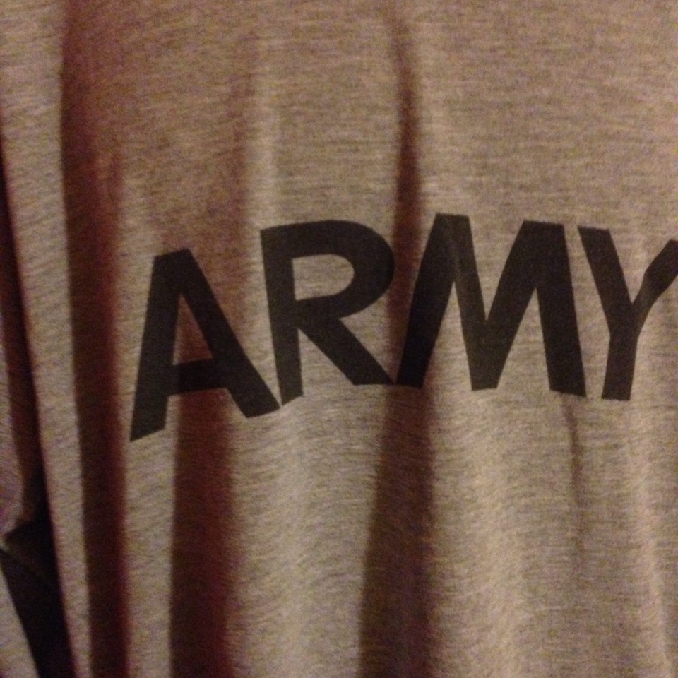 Mens US Army Long Sleeve Gray PT Shirt Size Large Gift | eBay