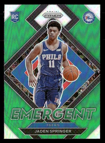 Jaden Springer 2021-22 Panini Prizm #26 Emergent Prizms Green ...