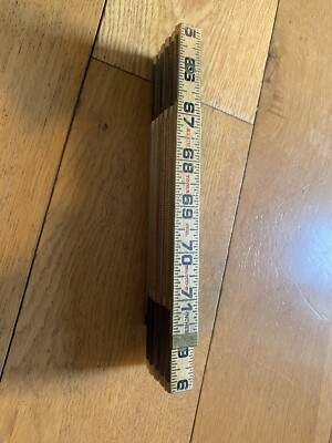 Vintage KLEIN TOOLS 6' Wooden Folding Ruler Tape Measure #901-6 | eBay