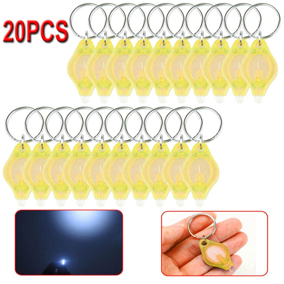 10 / 20 PCS Mini LED Keychain Flashlight Key Ring Light Bright Torch ...