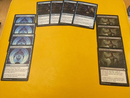 MTG - 4x Faerie Seer,4x Ransack The Lab, & 4x Scour All Possibilities ...