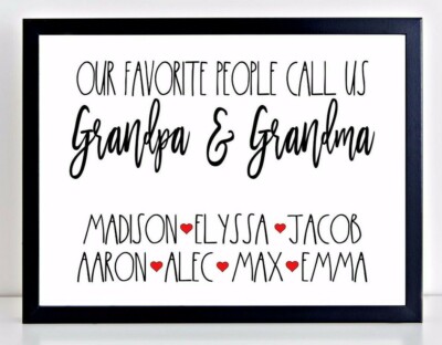 Personalized grandchildren sign Favorite people call us Grandpa Grandma ...