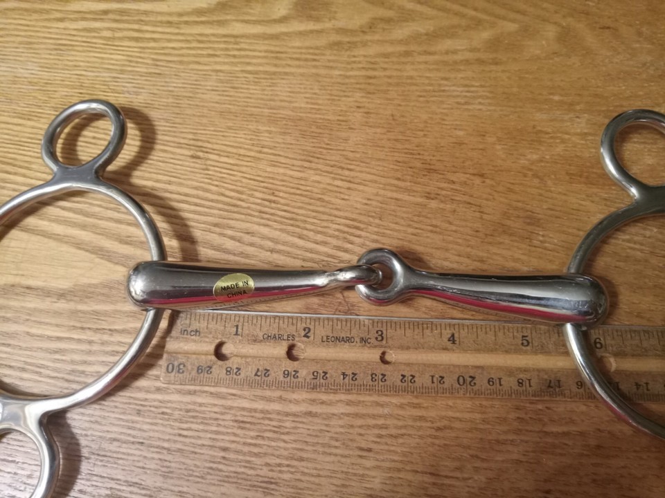 New lifter gag bit elevator Bit Snaffle mouth stainless steel 5 1/4 in ...