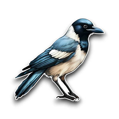 Magpie Bird Watercolour Animal Vinyl Sticker Decal Car Laptop Scrapbook ...
