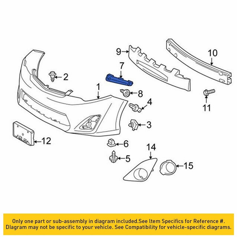 Set Front Bumper Retainer Side Support Brackets For Toyota Camry 2012 ...