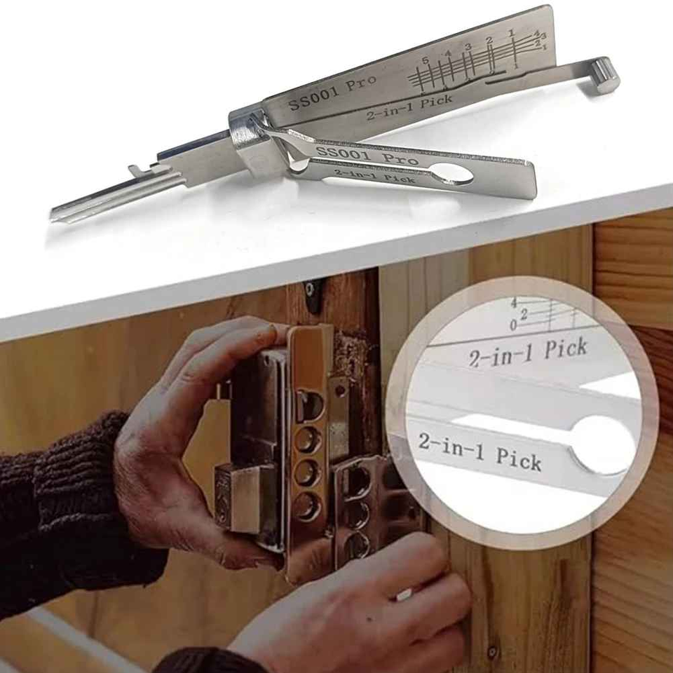 SS001 PRO 2-in-1 Stainless Steel master Key Decoder Portable Lock Tool ...