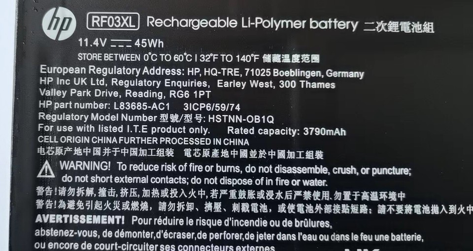 Genuine RE03XL Battery for ProBook 430 440 445 450 455R G6 430 440 445 ...