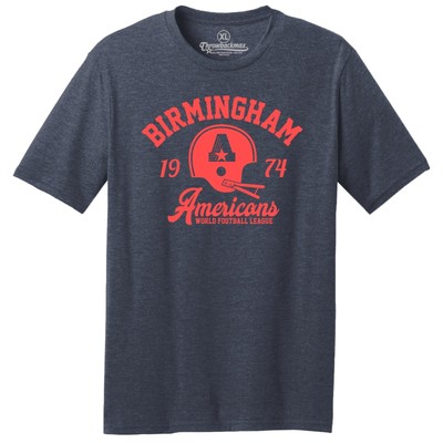 Birmingham Americans 1974 WFL Football TRI-BLEND Tee Shirt - Crimson ...