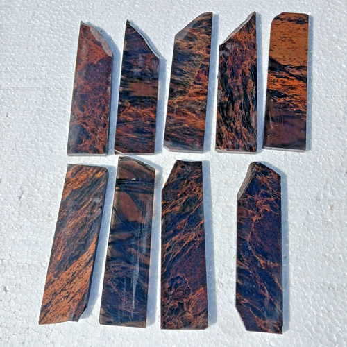 9 185 x 50mm NATURAL MULTI OBSIDIAN PREFORMS SLAB FOR KNAPPING KNIFE ...