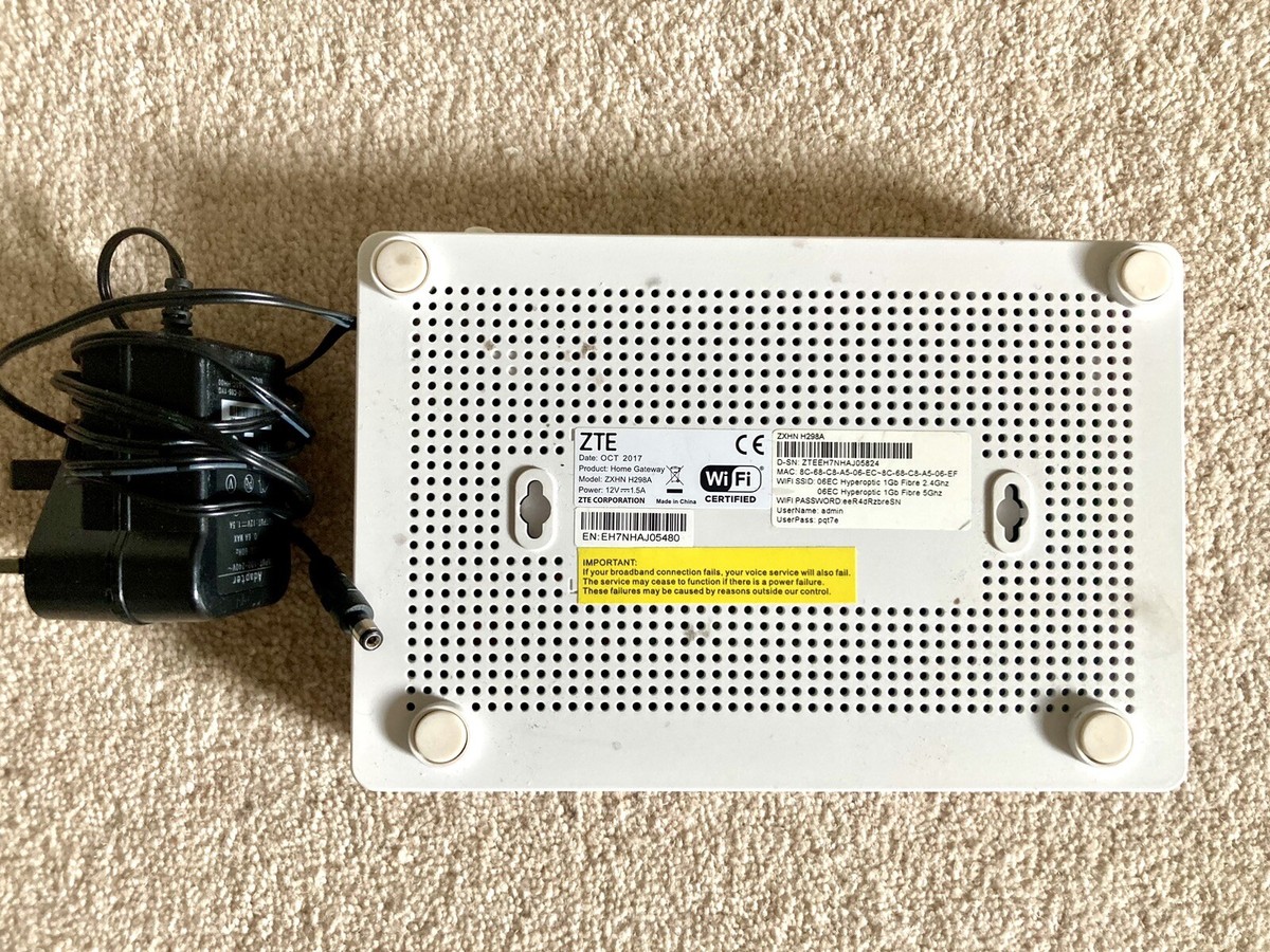 Zte Zxhn H298n Hyperoptic Device Information Router