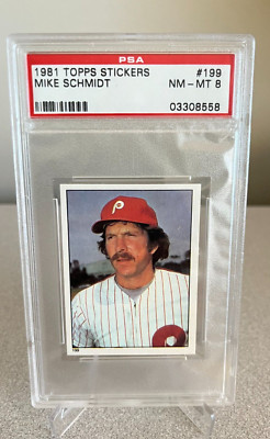 1981 Topps Stickers 199 - Mike Schmidt - PSA 8 Phillies | eBay