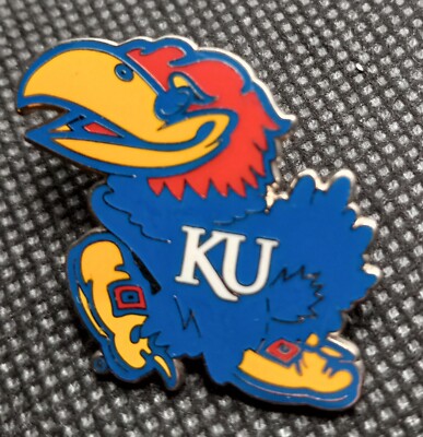 Vintage University of Kansas Jayhawks KU Big Jay Jayhawk Lapel Hat Pin ...