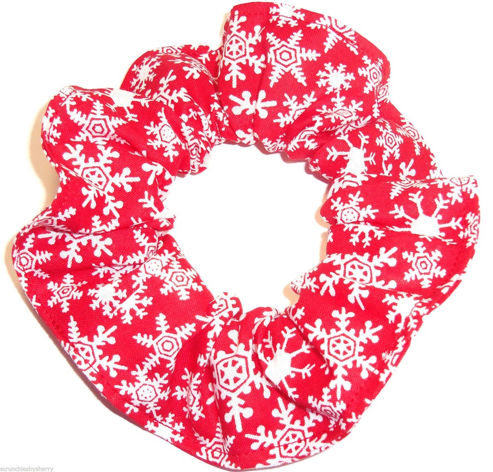 Hair Scrunchie Christmas Holiday Ties Ponytail Holders Scrunchies by ...