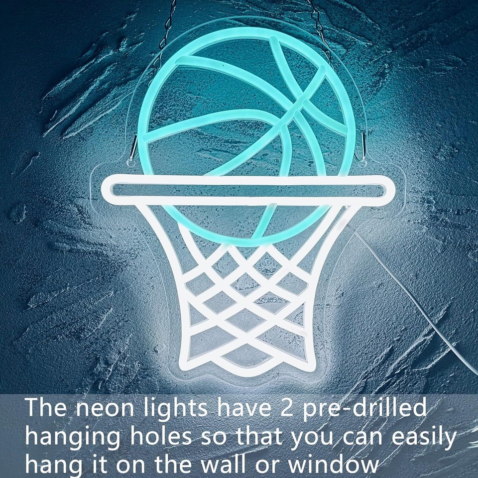 Basketball Hoop Neon Sign, Led Signs for Wall Decor, Blue | eBay