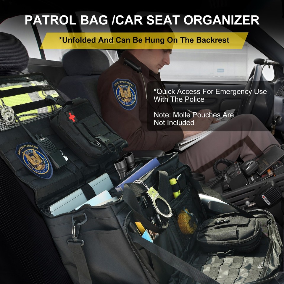 Patrol Bag Law Enforcement Car Seat Organizer Police Duty Tactical Gear ...
