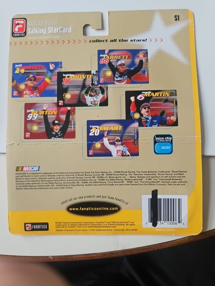 2000 Dale Jarrett FANATICS NASCAR DRIVER TALKING STARCARD SEALED BENT ...