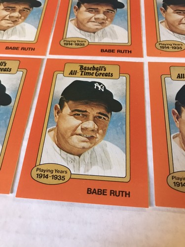 BABE RUTH 1987 Hygrade Baseball Card Orange All Time Greats Near-Mint ...
