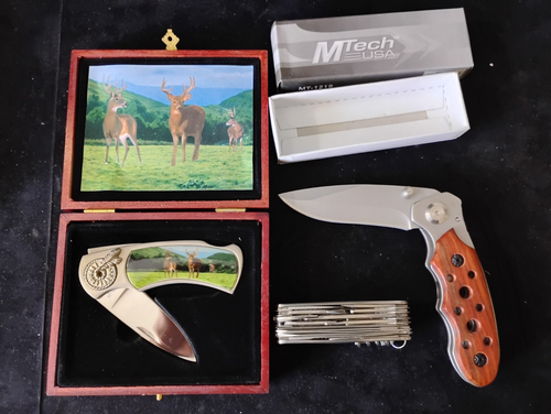 Mixed Knives (2) Pocket Knife (1) Multi Tool M-Tech (New in Box) | eBay