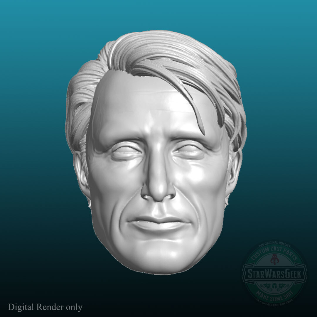 Mads Mikkelsen v1 actor Galen Erso Hannibal custom head for action ...