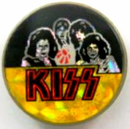 KISS vintage crystal prismatic enamel pin badges, 80's, Rock, Gene ...