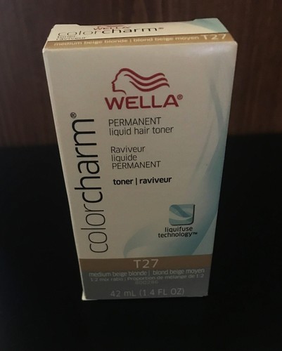 Wella T27 Color Charm Permanent Liquid Hair Toner - Medium Beige Blonde ...