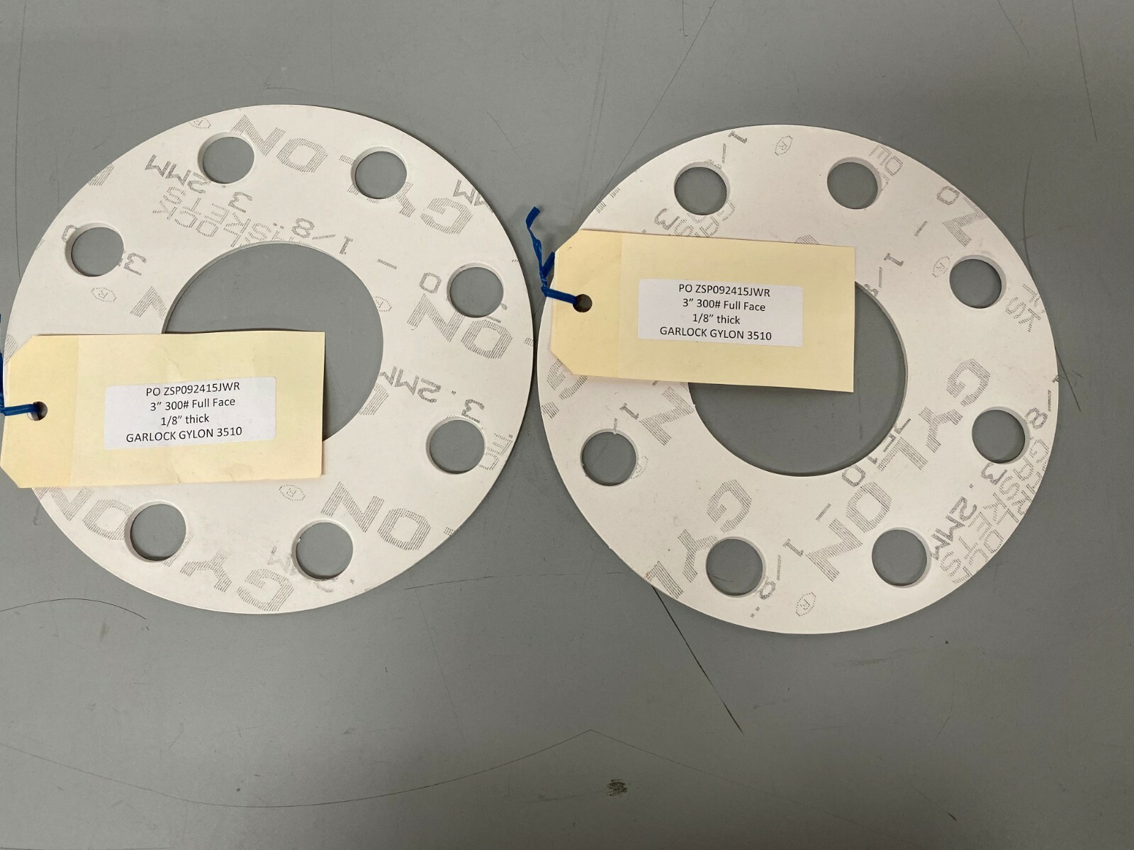 Lot of 2 - Garlock Gylon 3510 1/8" Thick Gasket w/ 3.5" ID & 8.5" OD | eBay