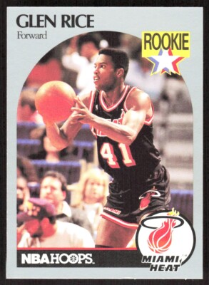 1990-91 2187A NBA Hoops Glen Rice Rookie Miami Heat #168 | eBay
