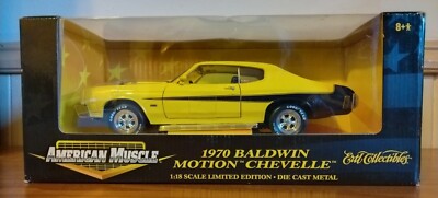 1/18 ERTL AMERICAN MUSCLE YELLOW 1970 BALDWIN MOTION 454 CHEVELLE | eBay