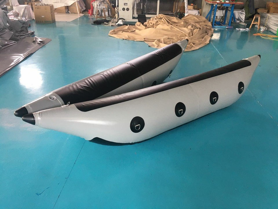 Pair of Inflatable 0.9mm PVC DIY Fishing River Pontoon Raft Boat Float ...