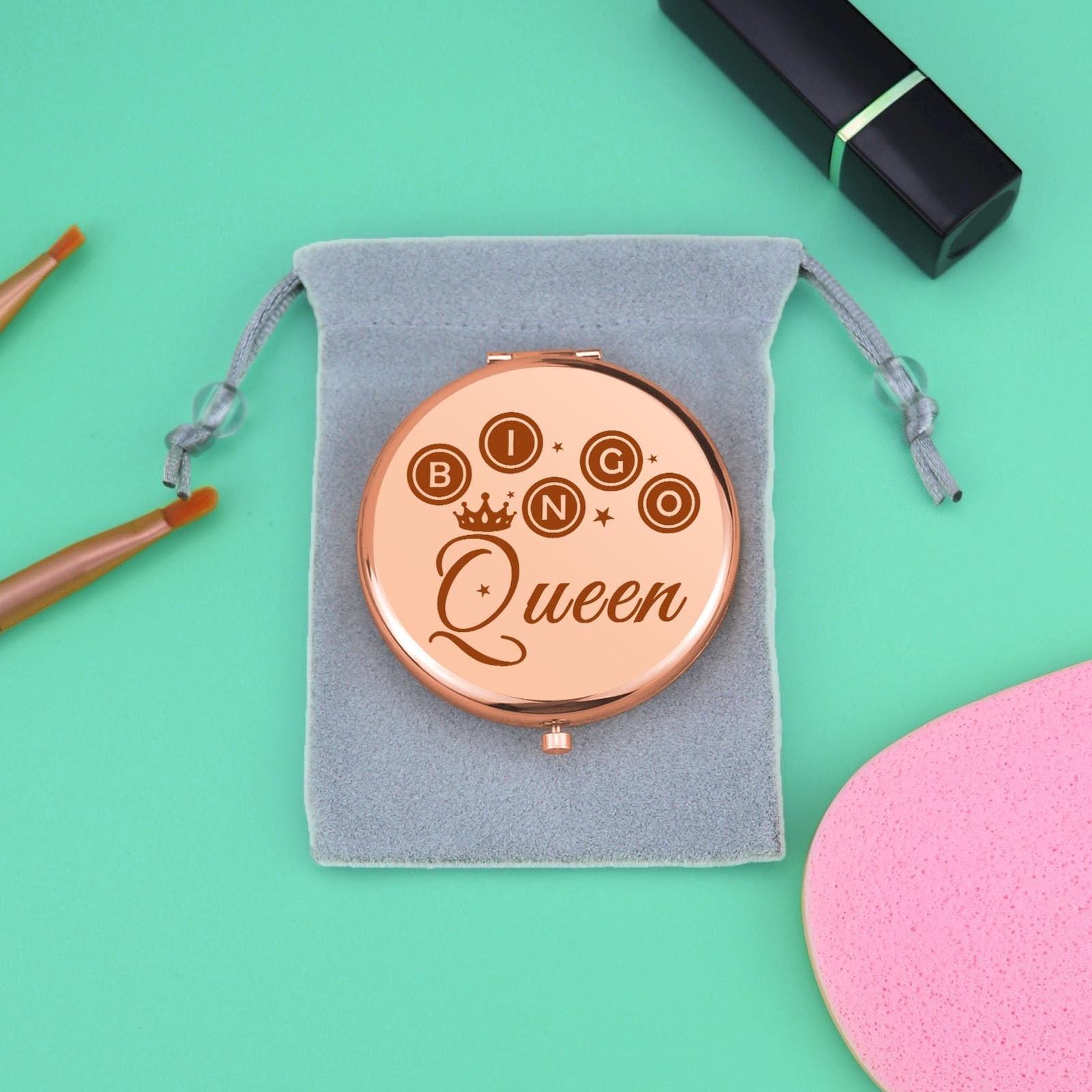 Bingo Player Gift for Women Travel Makeup Mirror Bingo Lover Gifts ...