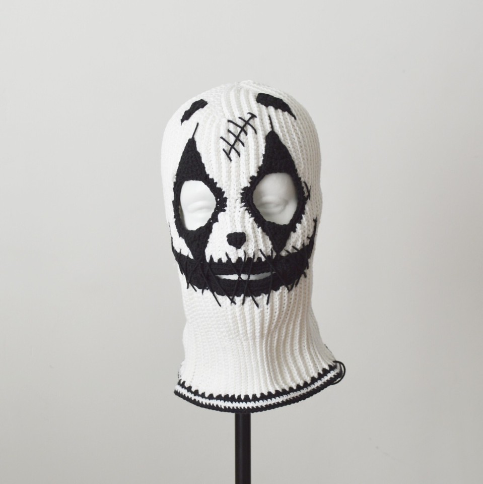 Creepy ghost face balaclava Baddie gangsta 3 hole ski mask Clown ...