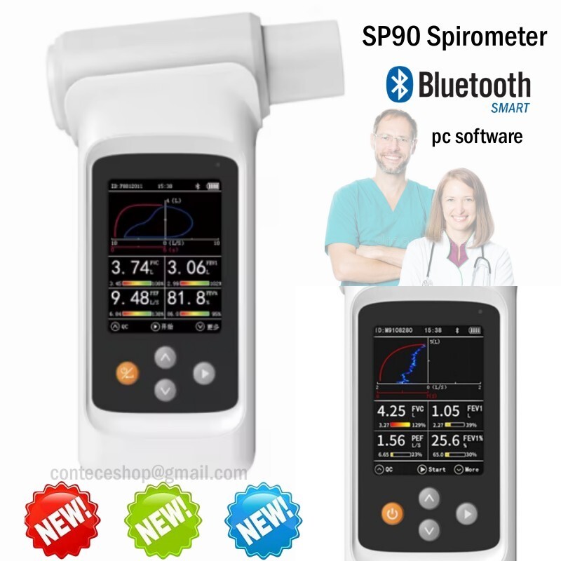 CONTEC SP90 Spirometer Digital Pulmonary FVC, SVC, MVV Respiratory ...