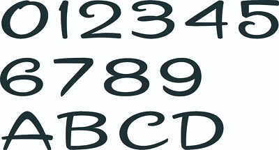 Mid Century Cursive House Numbers, Regular Size House Number Modern ...