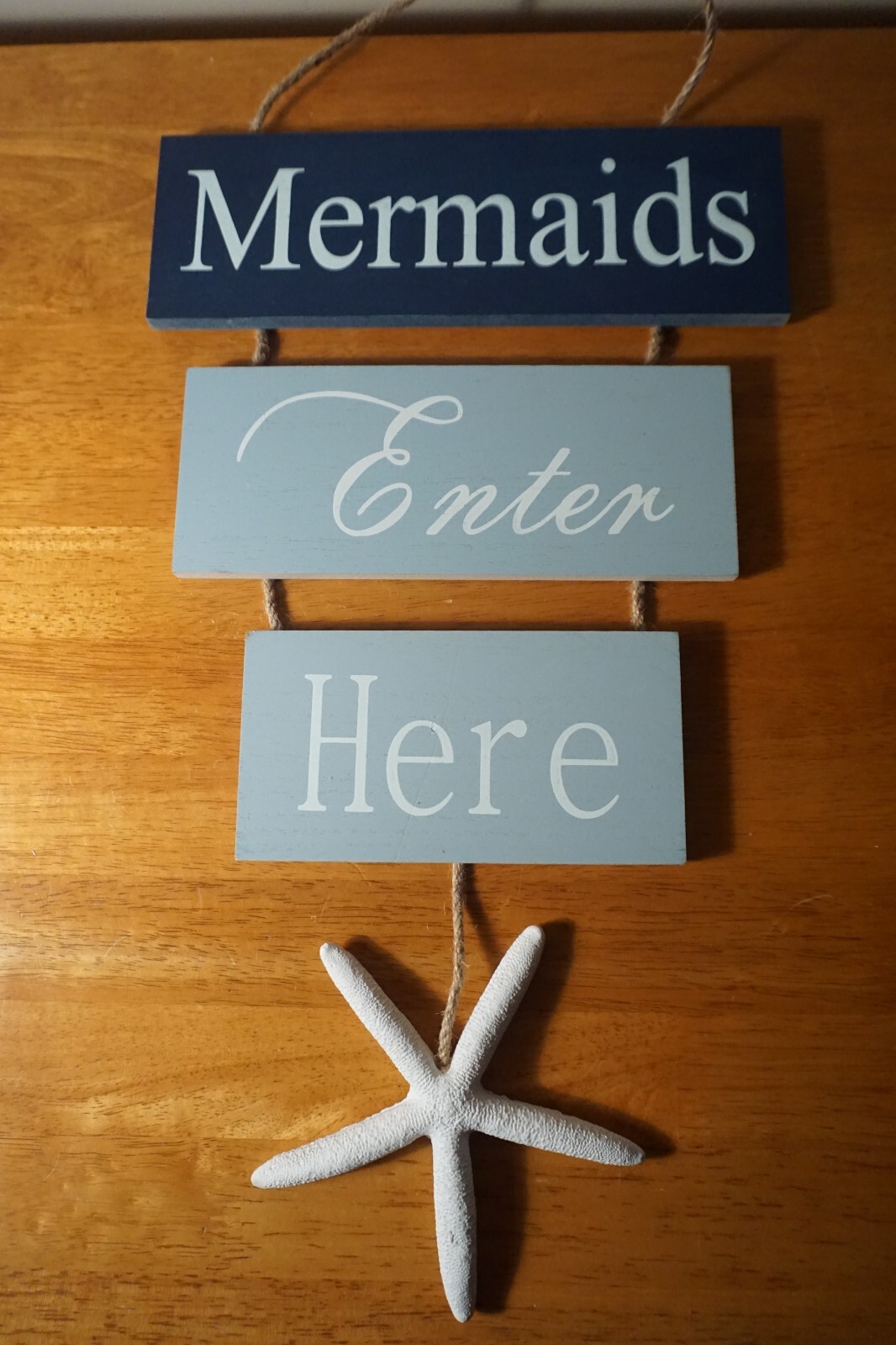 MERMAIDS ENTER HERE SIGN Nautical Blue Mermaid Tropical Beach Coastal ...