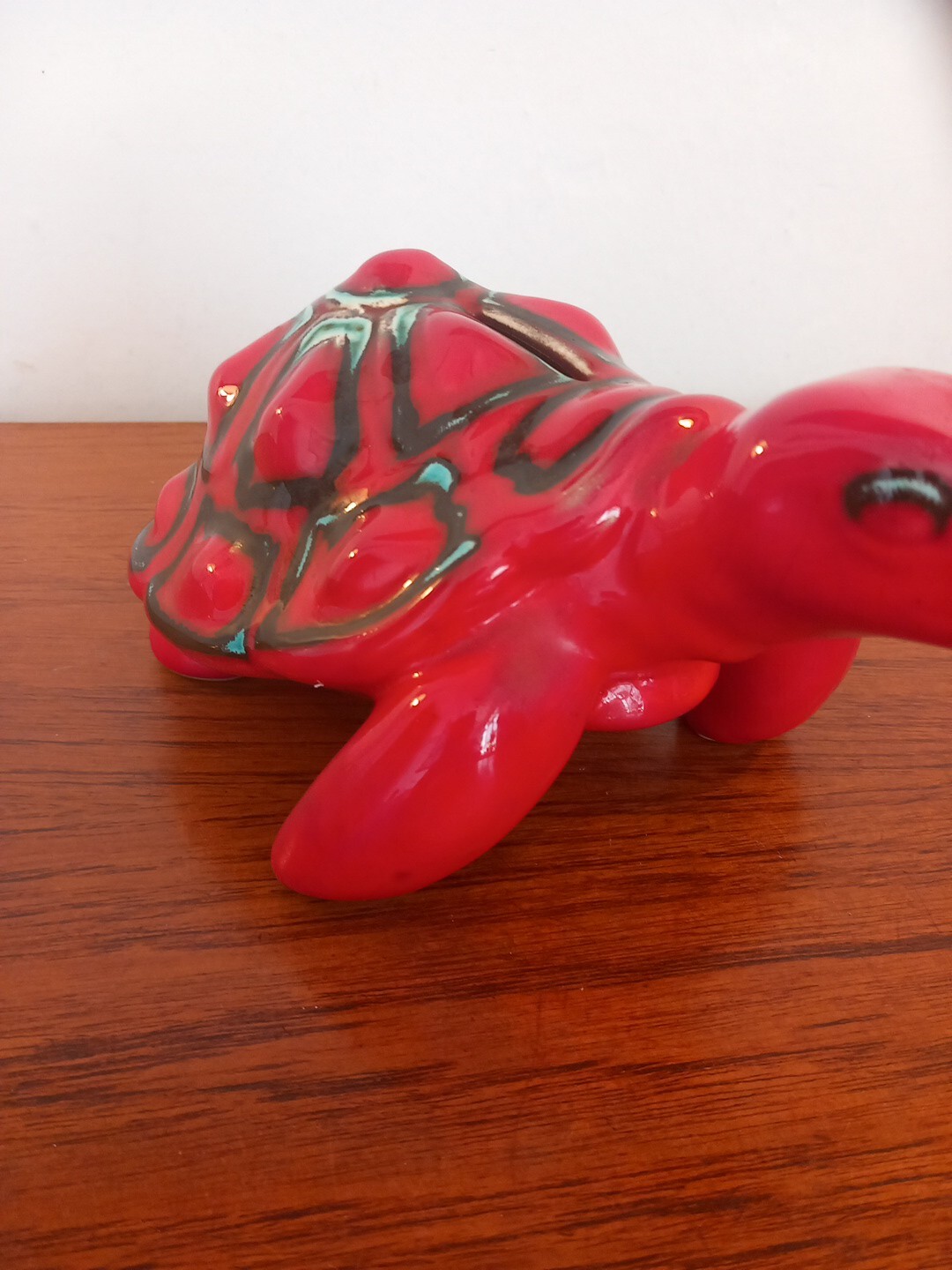 Trentham Pottery Tortoise RED & turquoise money box - VINTAGE | eBay UK