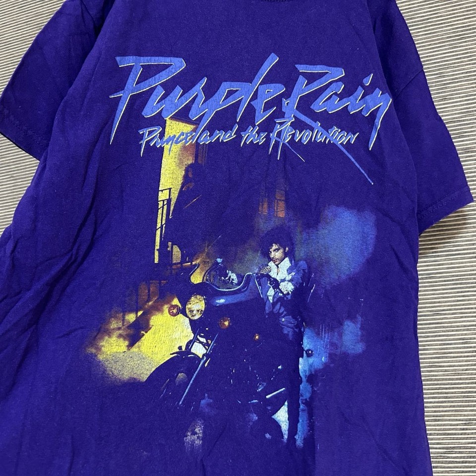 Prince Short Sleeve T Shirt Band Purple Purple Rain Bike Music 2 ...