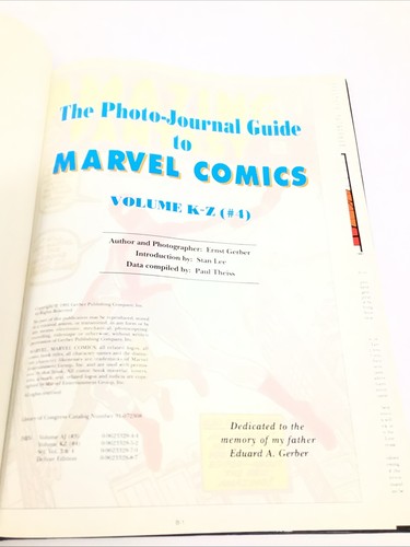Photo-Journal Guide to Marvel Comics Volume - Hardcover, by Gerber ...