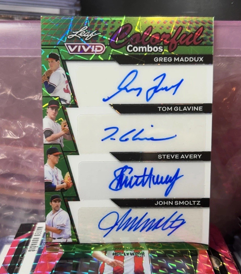 1 of 1 🔥 2024 Leaf Vivid Greg Maddux Tom Glavine Steve Avery Smoltz ...