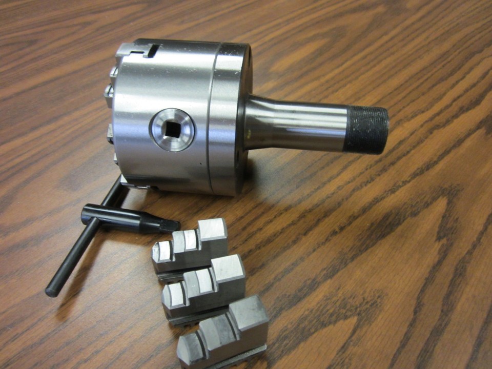 4" 3-JAW SELF-CENTERING LATHE CHUCKS 5C Shank arbor adapter extra Jaws ...