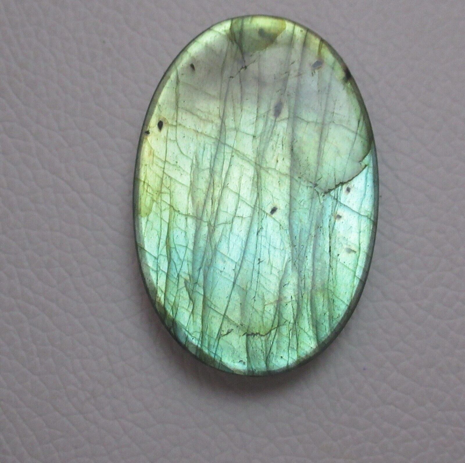 Natural Labradorite Cabochon Oval 107.65 Ct Flat back Loose Gemstone H ...